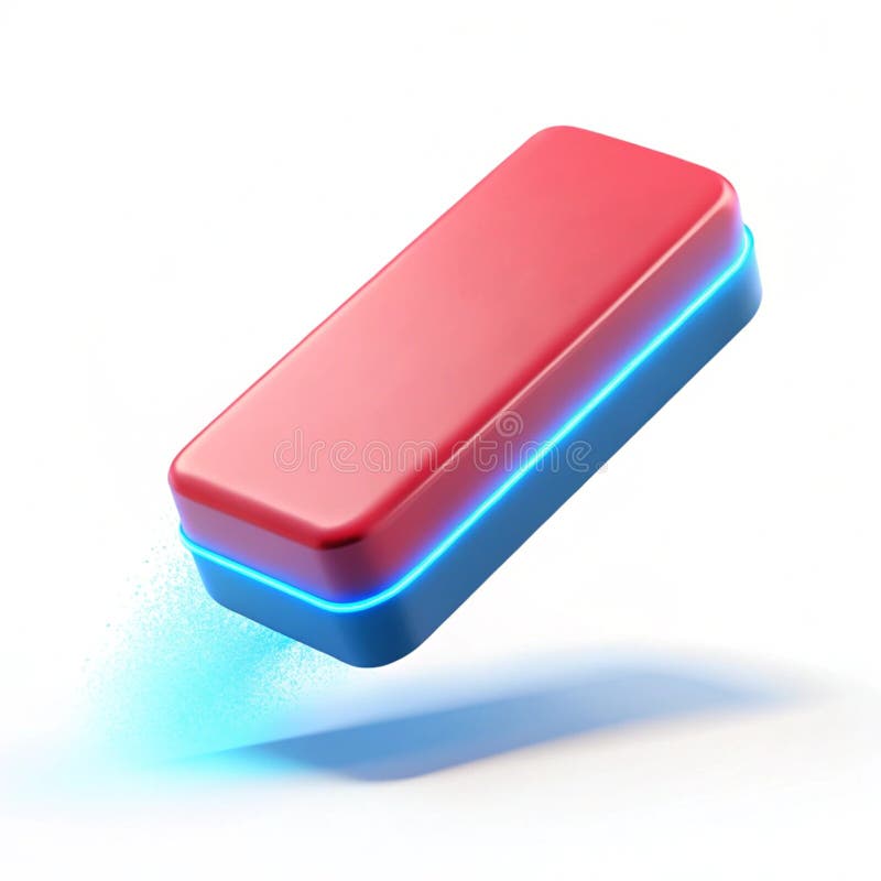 Floating Glowing Eraser with Animated Erase Marks Stock Illustration ...