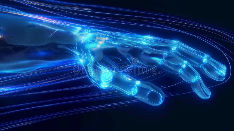 Futuristic Glowing Hand stock image. Image of tech, transparent - 322497315