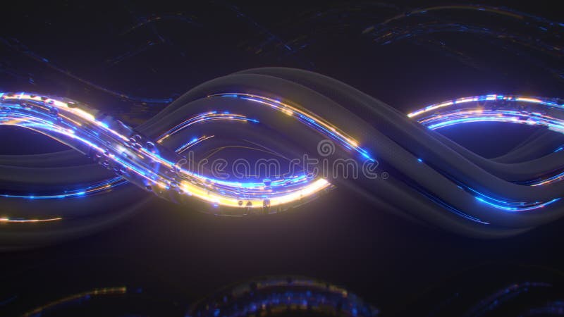 Futuristic Glowing Helix Shape 3D Rendering Illustration Stock ...