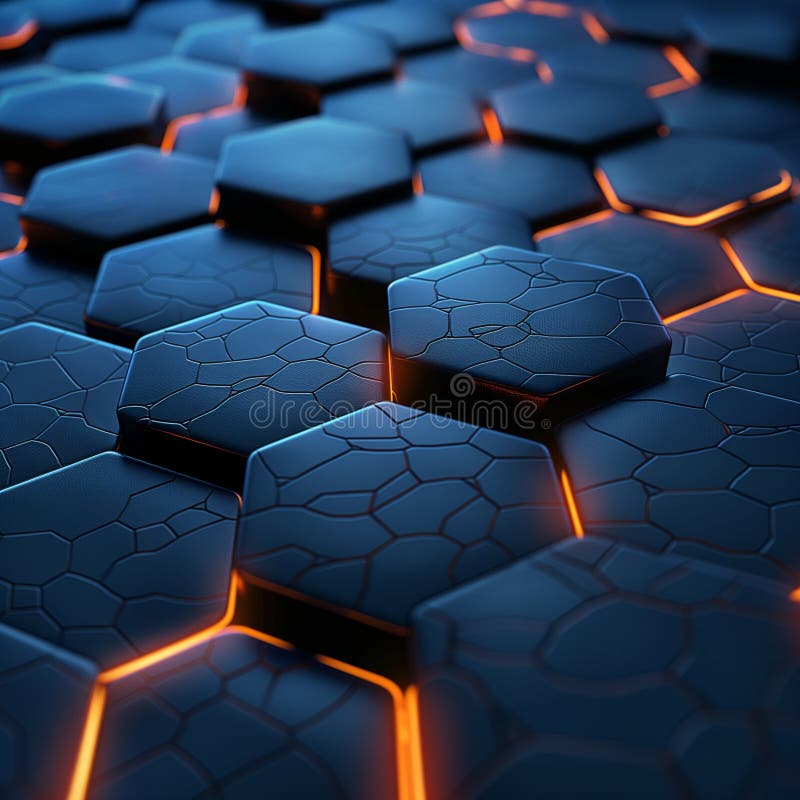 Futuristic Glowing Hex Grid Background Stock Illustration ...