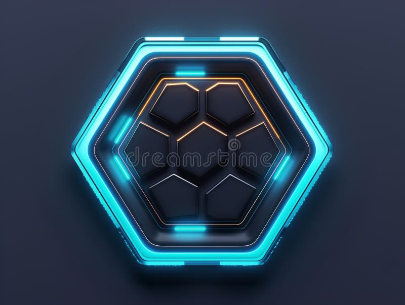 Futuristic Glowing Hexagonal Structure Stock Photo - Image of blue ...