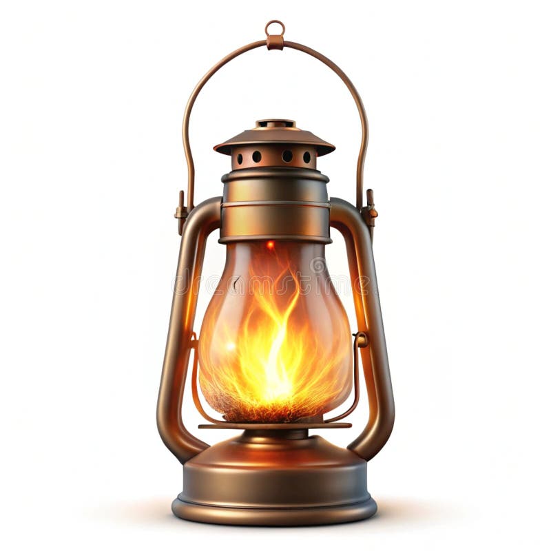 Floating Glowing Lantern with Animated Flame Stock Illustration ...