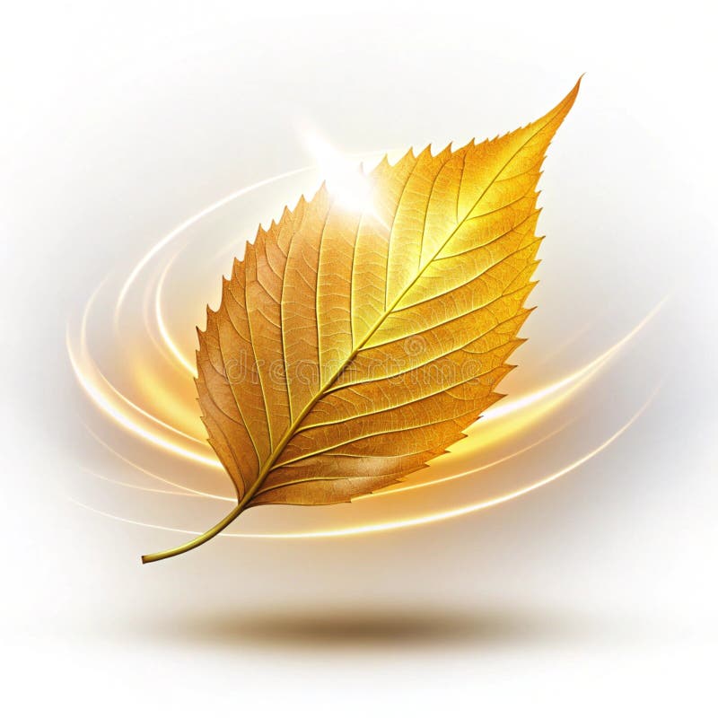 Floating Glowing Leaf with Animated Wind Effect Stock Illustration ...