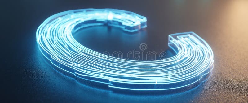 Futuristic Glowing Letter C Neon Blue Stock Photos - Free & Royalty ...