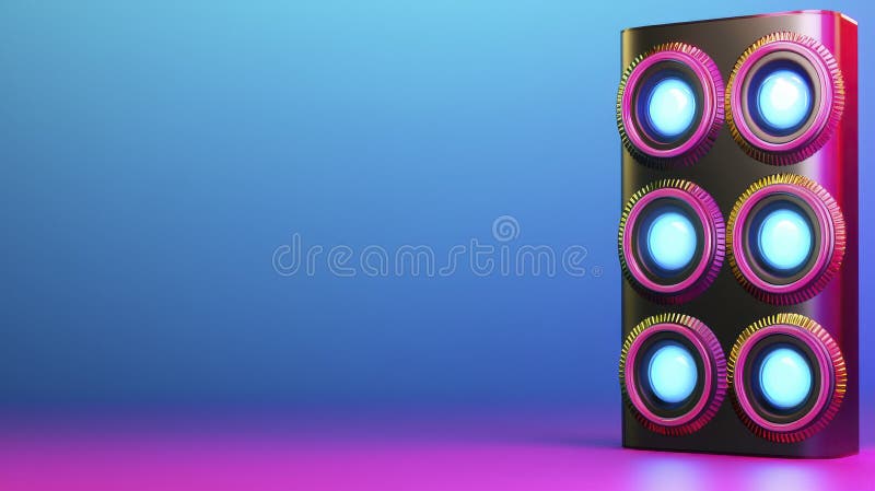 Futuristic Glowing Light Panel Abstract 3D Render with Blue Circles on ...