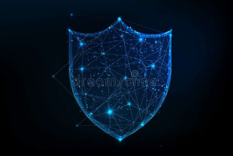 Glowing Low Poly Shield Symbol Stock Illustrations – 123 Glowing Low ...