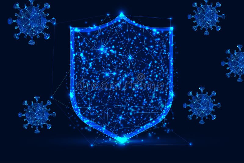 Glowing Low Poly Shield Symbol Stock Illustrations – 123 Glowing Low ...