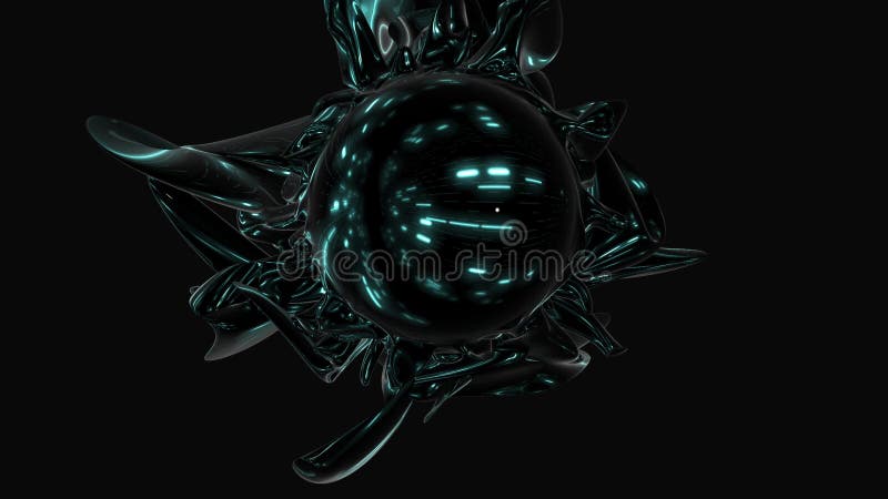 Futuristic, Glowing Metallic Object Floating in Space Stock Video ...