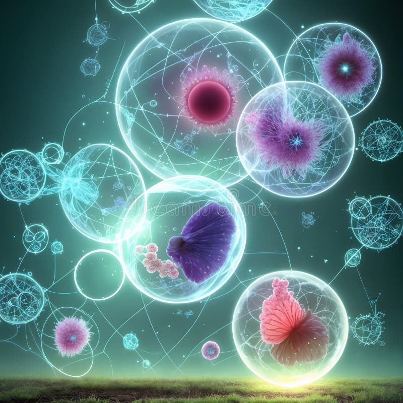 Futuristic Microscopic Quantum Life Forms Stock Photo - Image of ...