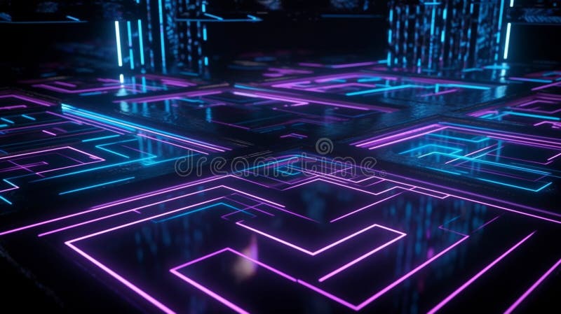 Red Neon Maze Stock Illustrations – 372 Red Neon Maze Stock ...