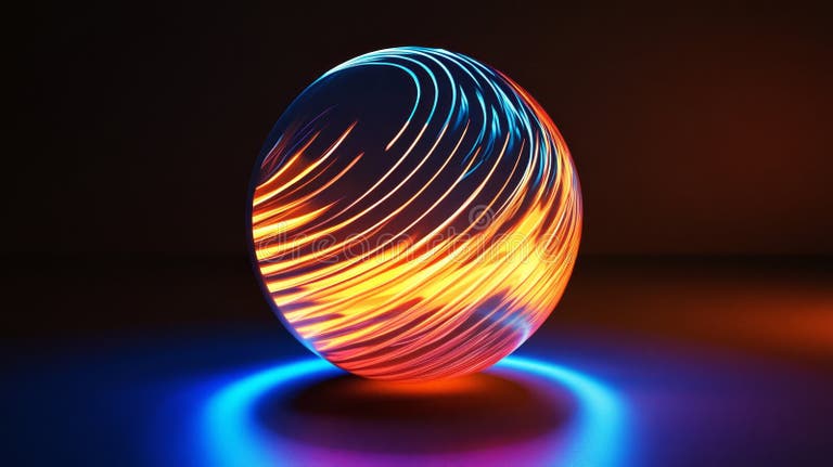 Futuristic Glowing Orb Displaying Advanced Technology and Digital Data ...