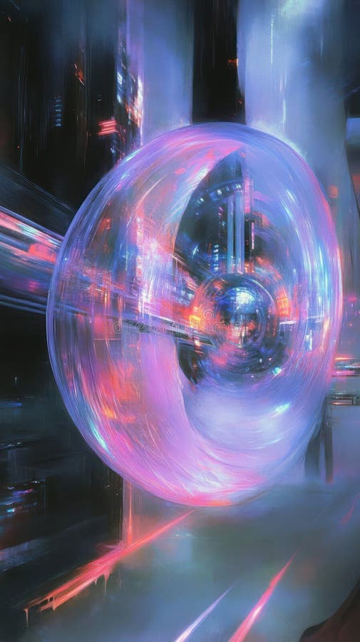 A Futuristic, Glowing Orb Surrounded by Vibrant Colors and Abstract ...