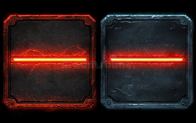 Futuristic Glowing Panels with Red and Blue Neon Lights Designed for a ...