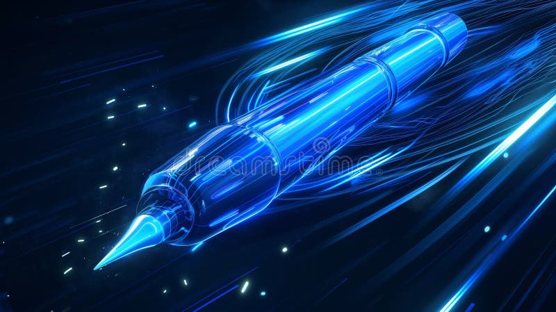 Futuristic Glowing Pen stock photo. Image of light, creative - 324780128
