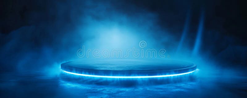 Futuristic Glowing Platform in Mist, Sci-fi Concept Stock Photo - Image ...