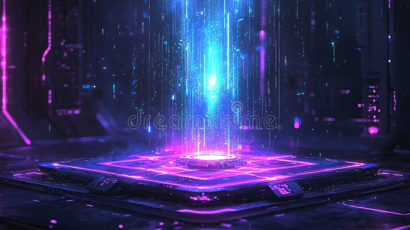 Science Fiction Energy Column Stock Illustration - Illustration of ...
