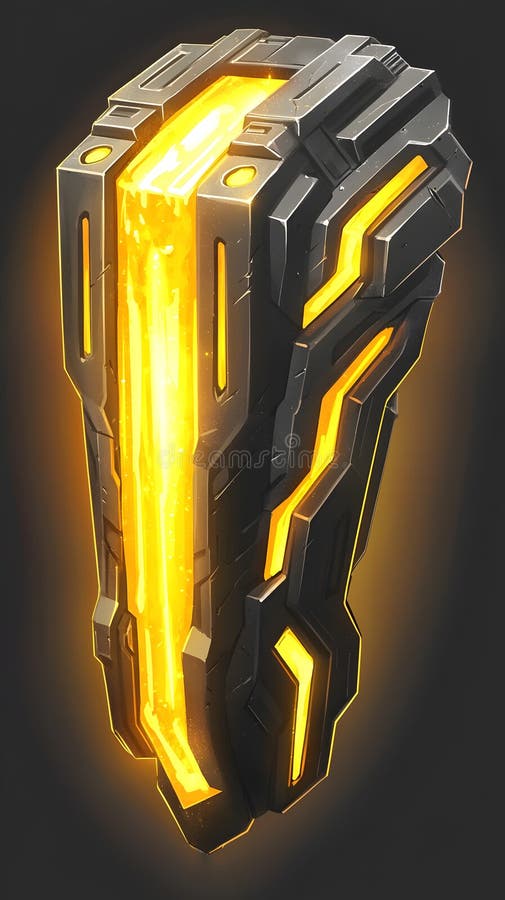 Futuristic Glowing Power Core Design Stock Illustration - Illustration ...