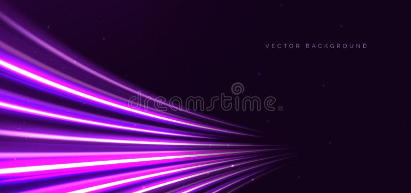 Futuristic Glowing Purple Curved Rays with Speed Motion Moving on Dark ...