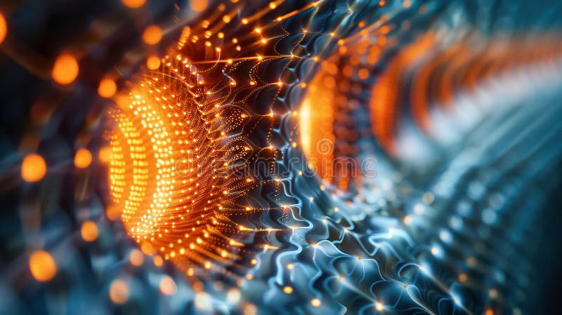 A Futuristic Glowing Quantum Computer Unit. Technology and Science ...