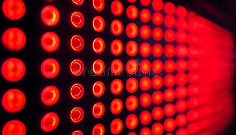 Futuristic Glowing Red LED Pattern in Dark Room, Perfect for Tech ...