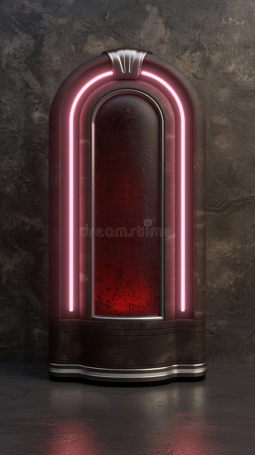 Futuristic Glowing Red Neon Arch Stock Illustration - Illustration of ...