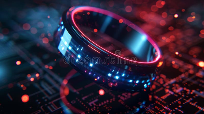 Glowing Red Ring Circuit Board Stock Photos - Free & Royalty-Free Stock ...
