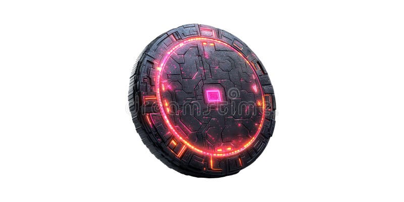 Futuristic Glowing Shield with Neon Circuitry Design. Advanced ...