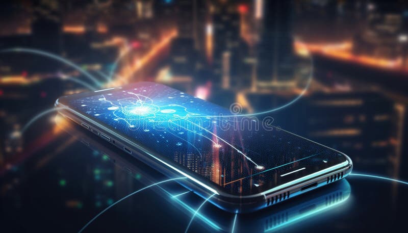 Futuristic Glowing Skyscraper Backdrop Showcases Modern Digital ...