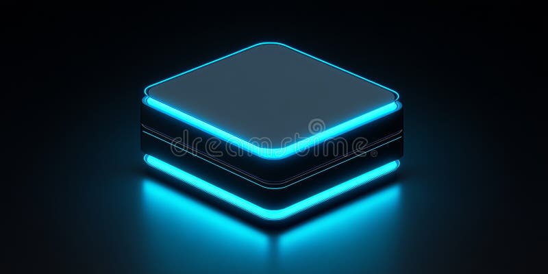 Futuristic Glowing Square Design on Dark Background for Visual Impact ...