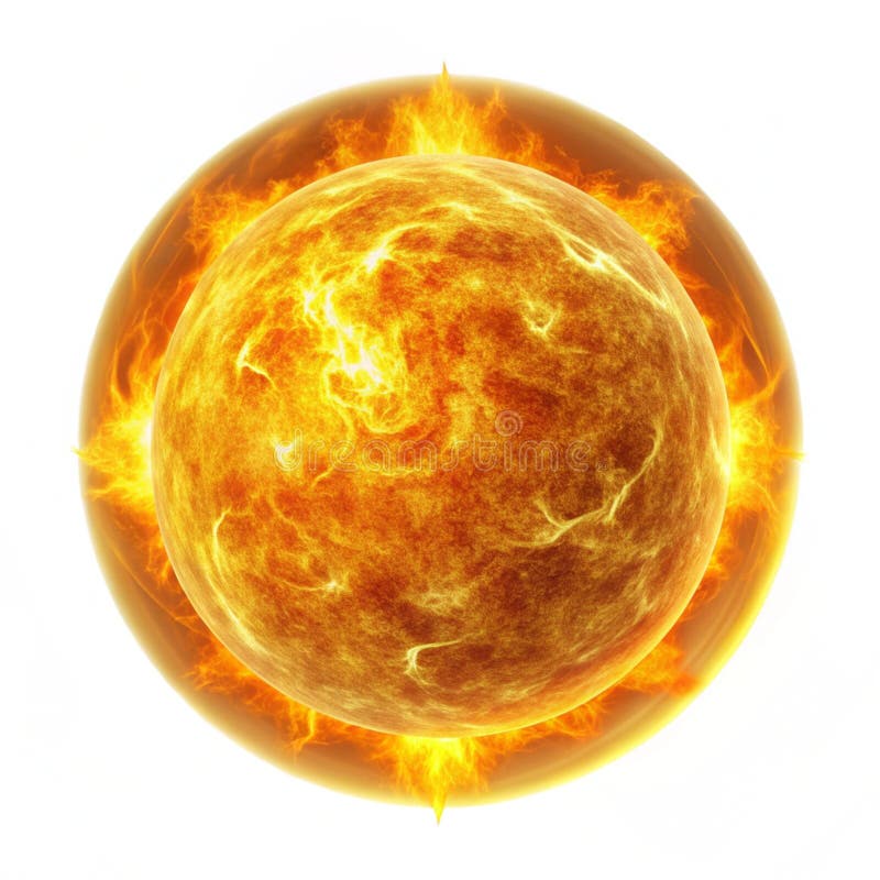 Levitating Glowing Sun with Rotating Rays Stock Illustration ...
