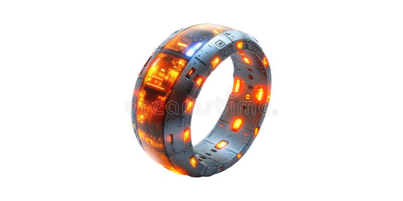 Futuristic Glowing Tech Ring. Advanced Technology and Digital ...