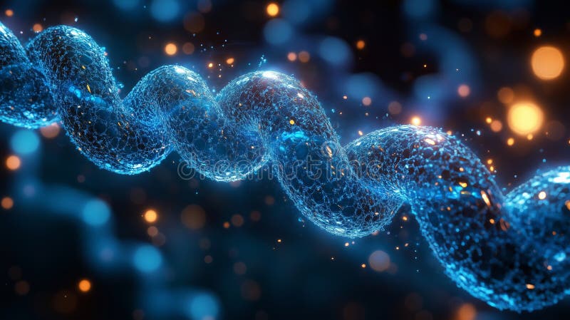 Futuristic Glowing Twisting Structure with Dynamic Light Effects Stock ...