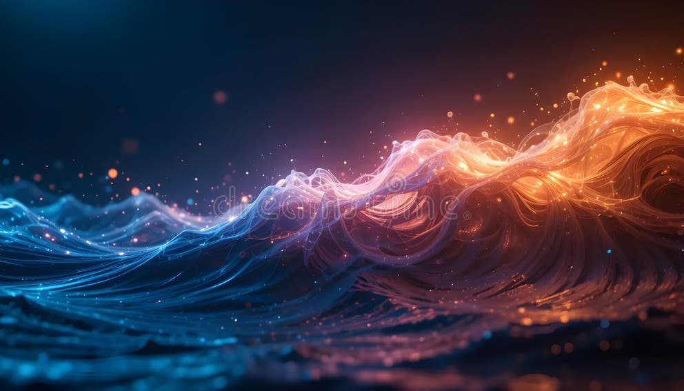 Futuristic Glowing Wave: Shiny Motion and Magic Space Light Effect ...