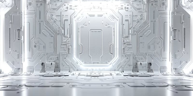 Futuristic Glowing White Circuit Board Stock Illustrations – 1,847 Futuristic Glowing White ...