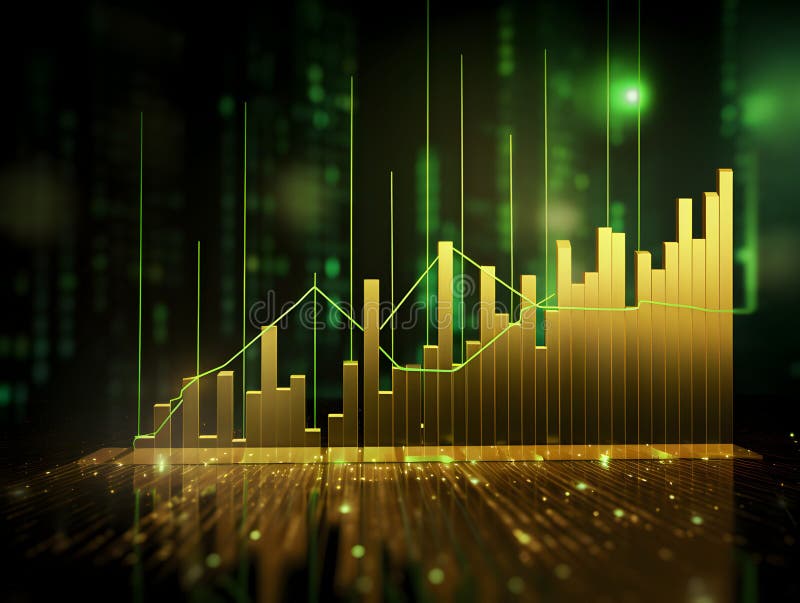 Futuristic Gold Bar Graph with Neon Lights Stock Photo - Image of data ... Futuristic Gold Bar Graph with Neon Lights Stock Photo - Image of data ...