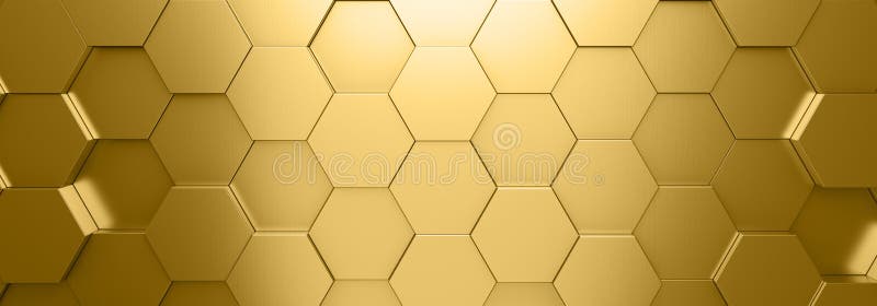 Futuristic Gold Hexagonal Texture Background. 3d Rendering Stock ...