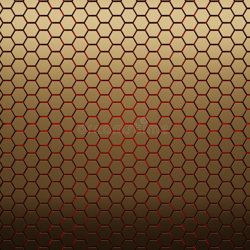 Futuristic Gold Hexagonal Texture Background. 3d Rendering Stock ...