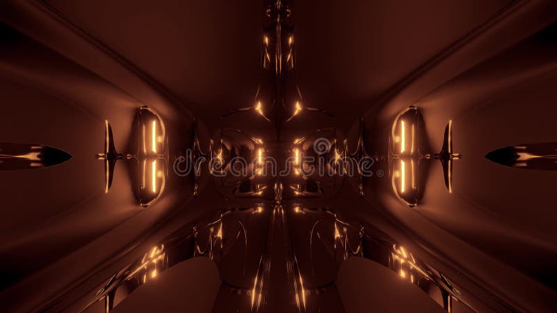 UFO - Golden Alien Spaceship 3d Illustration Stock Illustration ...