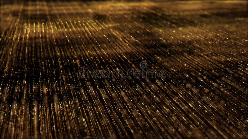 Futuristic Golden Matrix Grid Particles Background Stock Illustration ...