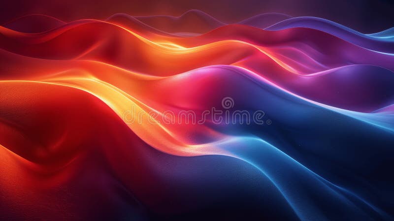 Futuristic Gradient Background with Curved Rainbow Light on Black Stock ...