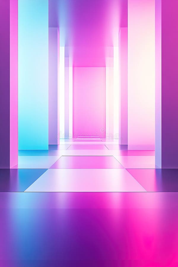 Futuristic Gradient Background Features Glowing Geometric Shapes and ...