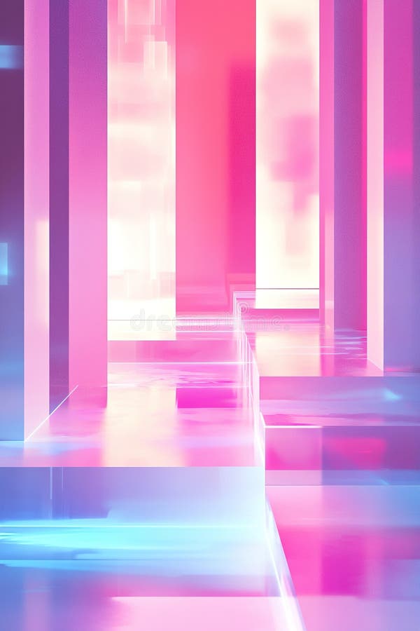 Futuristic Gradient Background Featuring Soft Neon Colors with Floating ...