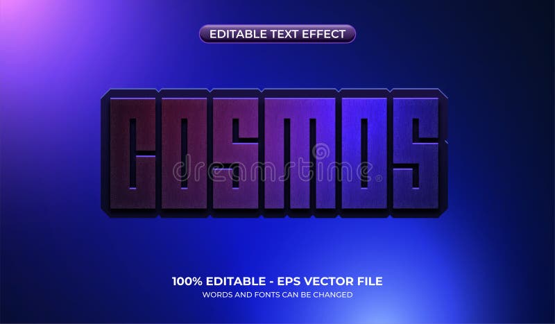 Futuristic Gradient Cosmos Text Effect. Realistic Steel Font Effect ...