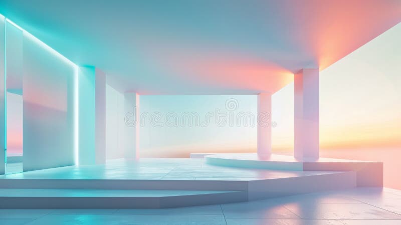 Futuristic Gradient Event Stage with Ambient Lighting Stock Photo ...