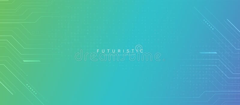 Futuristic Gradient Tech Background with Circuit Lines and Digital ...