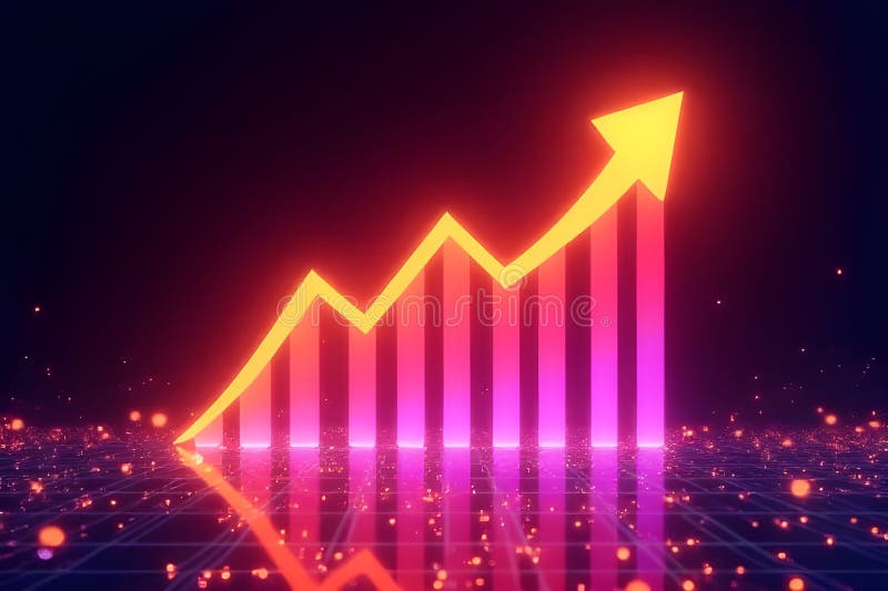 Futuristic Graph Showing Strong Growth Stock Illustration ...