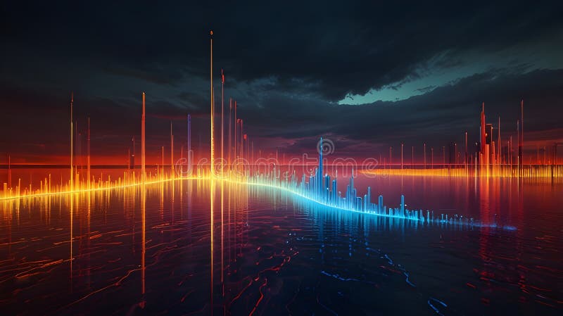 Futuristic Graphic Depicting Temperature Changes Stock Illustration ...