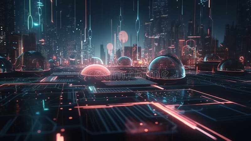 Futuristic Graphic Dynamic Communication, Digital Art Illustration ...