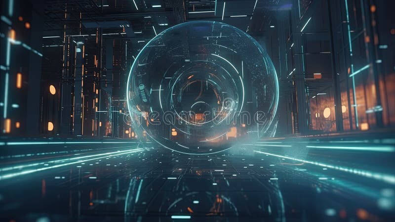 Futuristic Graphic Dynamic Communication, Digital Art Illustration ...