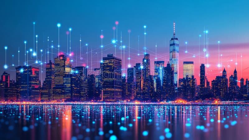 A Futuristic Graphic Featuring Interconnected Nodes that Represent ...